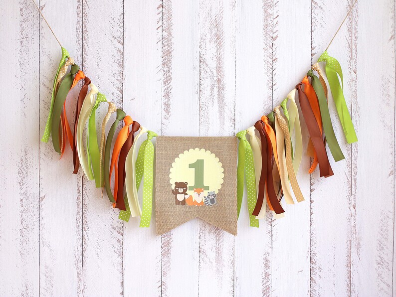 Woodland First Birthday Decor High Chair Woodland Banner - Etsy