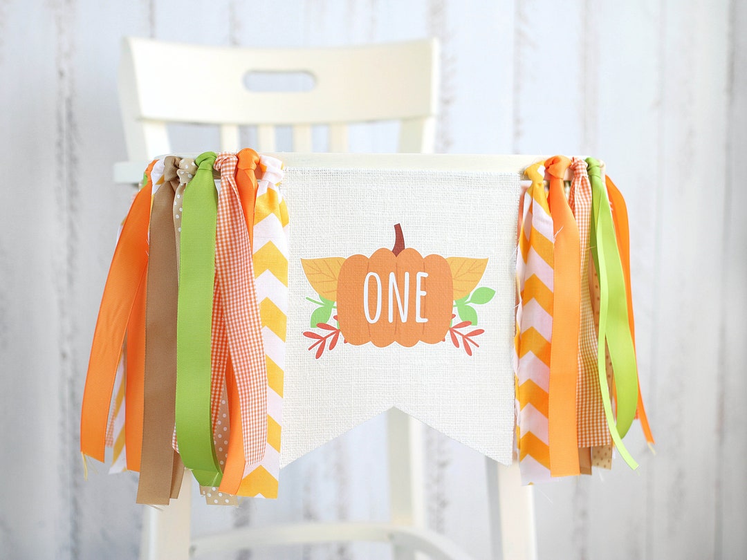 Highchair Pumpkin Banner, 1st Pumpkin Birthday, One High Chair Banner ...