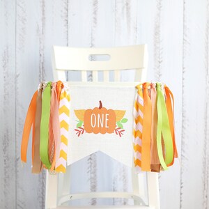 High Chair Pumpkin Banner, 1st Pumpkin Birthday, One High Chair Banner ...