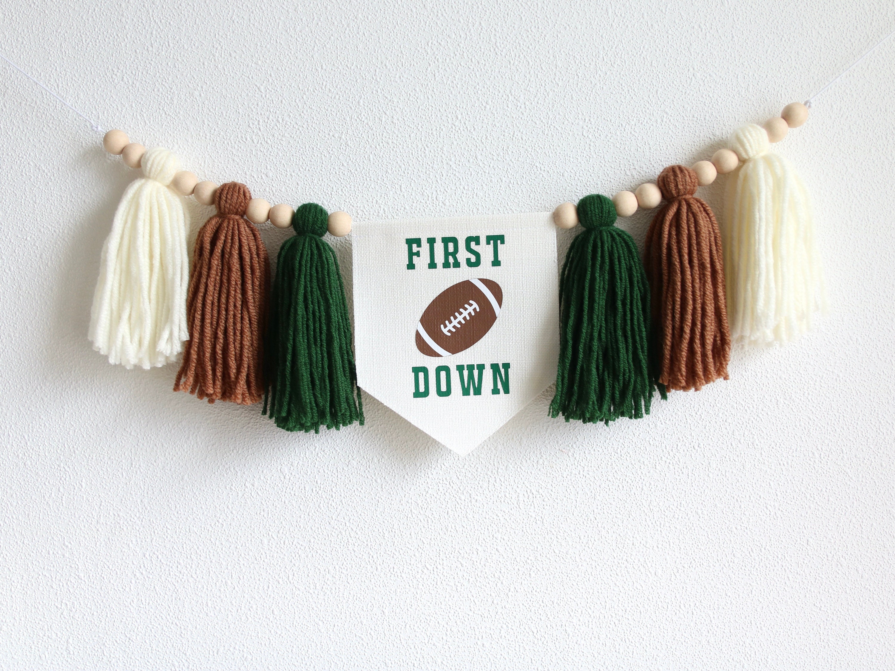 First Year Down Highchair Banner, Football 1st Birthday, Touchdown ...