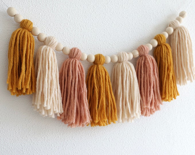 Boho Sun Yarn Garland, 1st High Chair Banner, Muted Sunshine Birthday ...