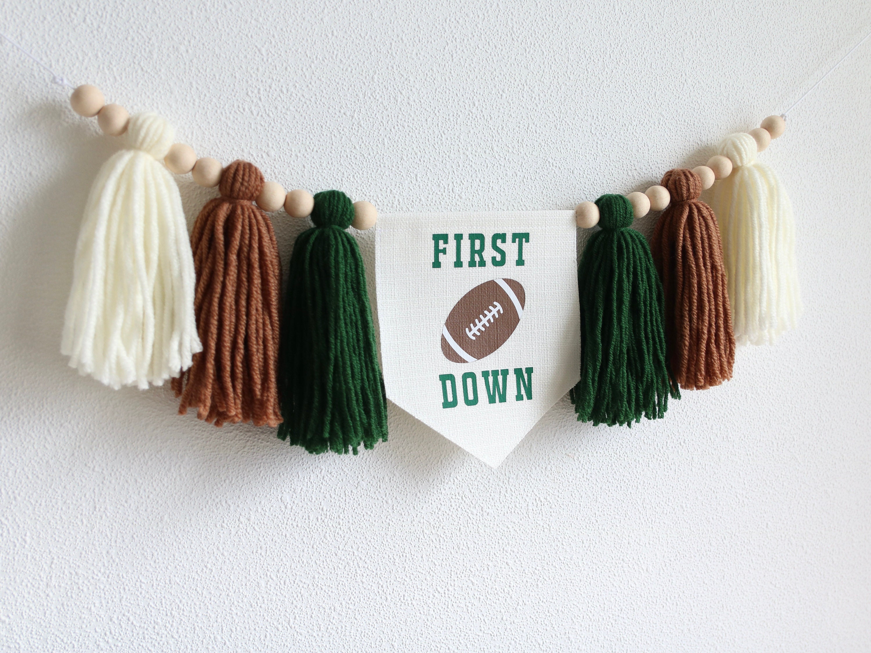 First Year Down Highchair Banner, Football 1st Birthday, Touchdown ...