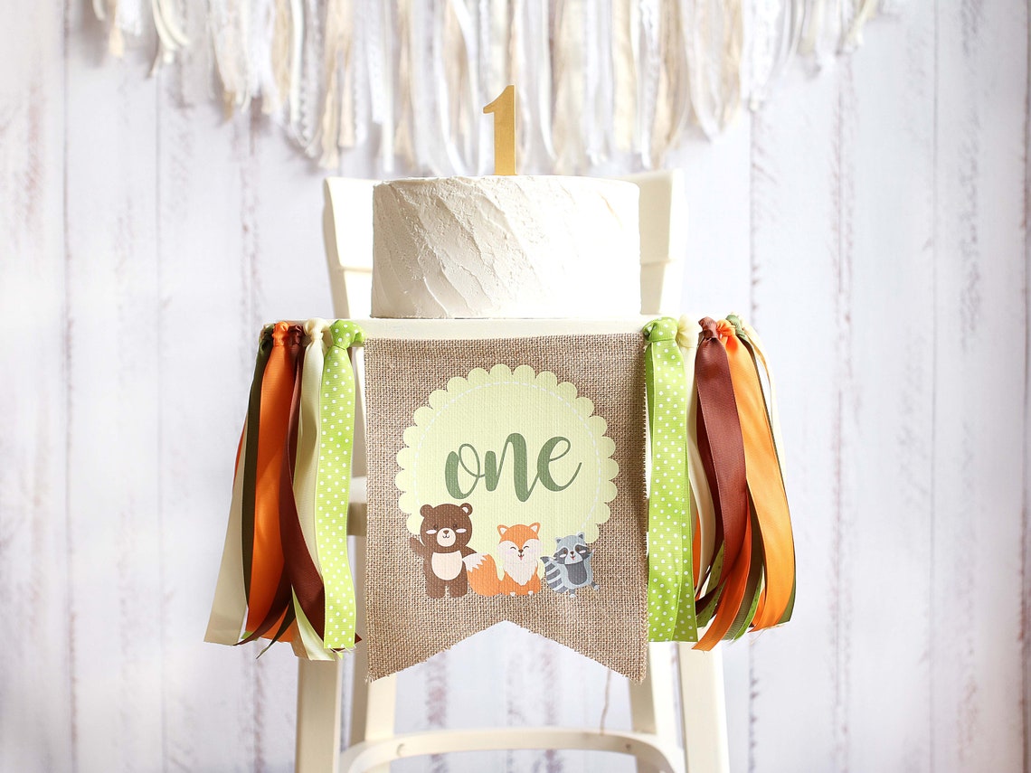 Woodland High Chair Banner Highchair Woodland Banner | Etsy