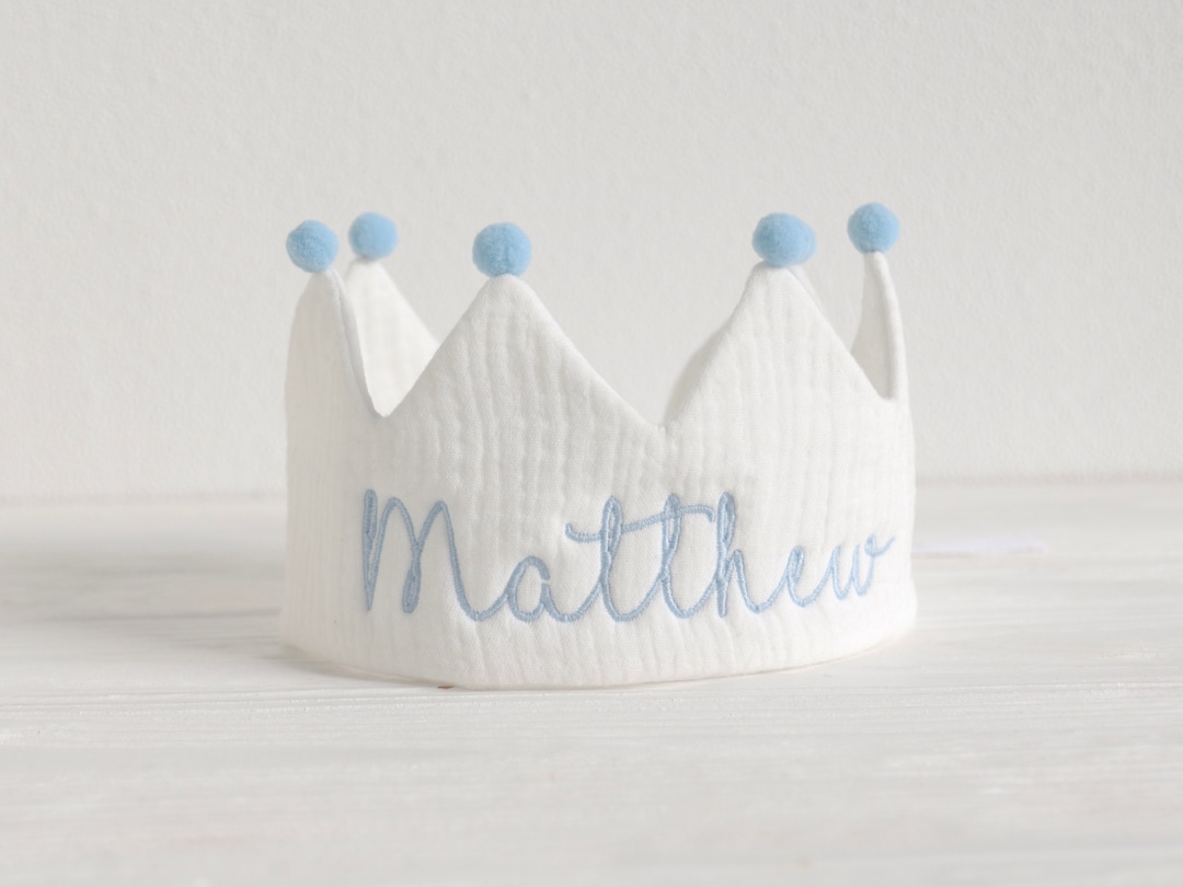 Personalized Name Birthday Crown, Boy's Birthday, Baby Blue Birthday ...