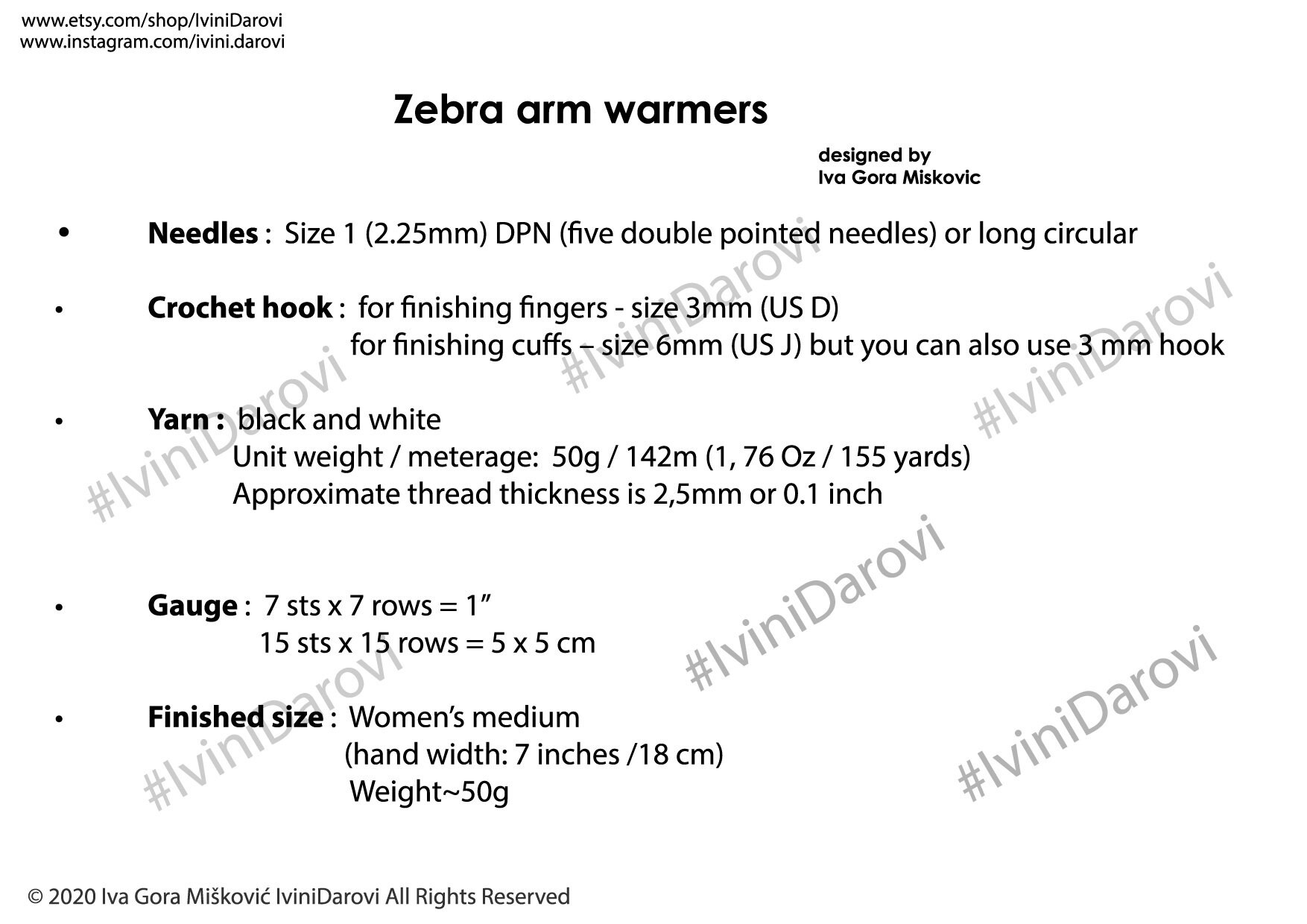 Zebra Arm Warmers KNITTING PATTERN - Etsy
