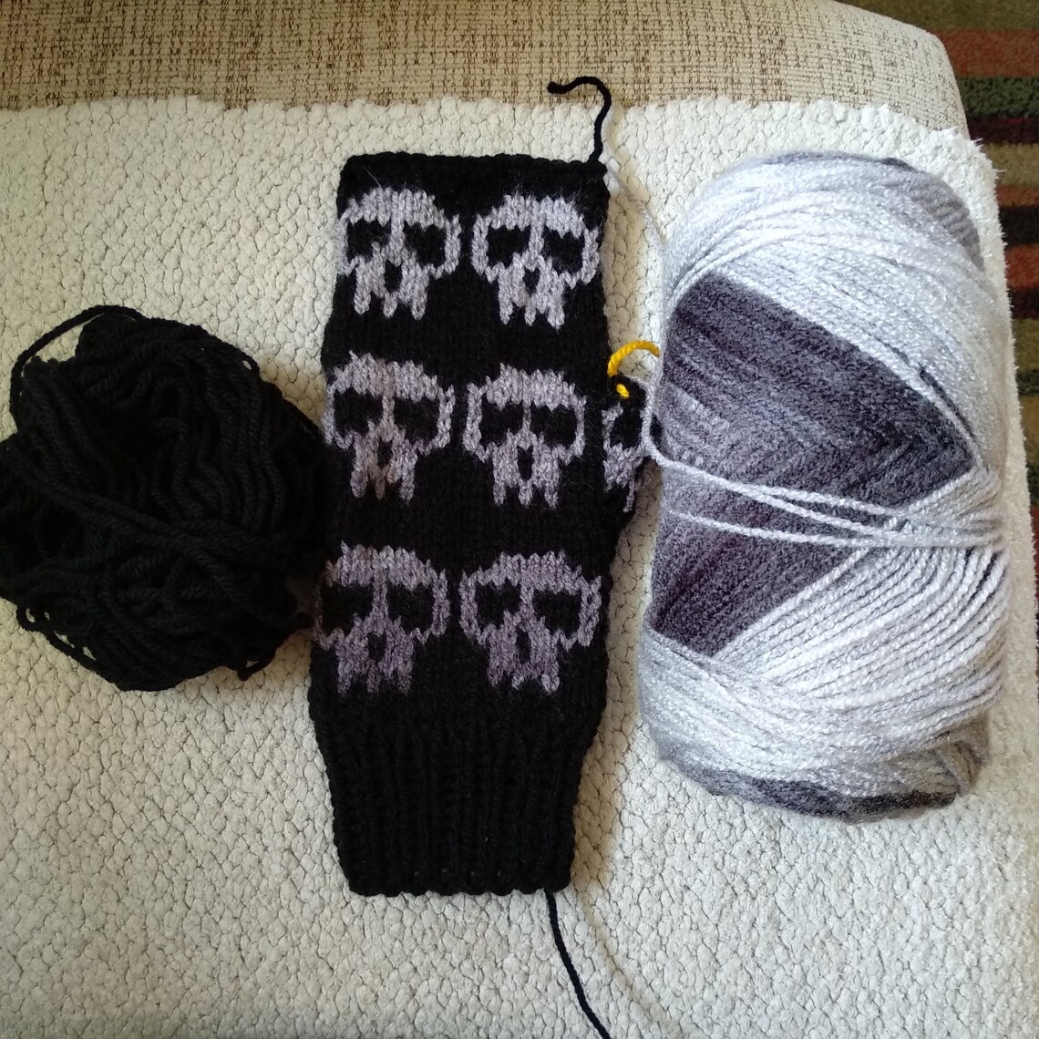 Gothic Arm Warmers With Skulls, Goth Fingerless Gloves, Halloween ...