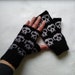 Gothic Arm Warmers With Skulls, Goth Fingerless Gloves, Halloween ...