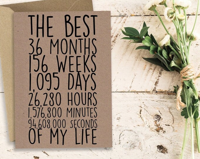 5th Anniversary Card for Him or Her Five Year Anniversary - Etsy