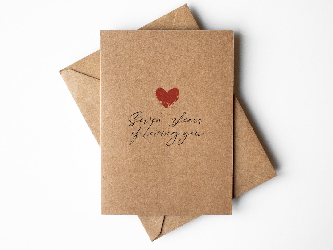 7th Anniversary Card Seven Years of Loving You - Etsy