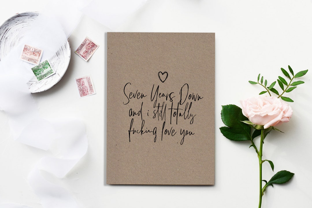 7th Anniversary Card Seven Years Anniversary Card Seven - Etsy