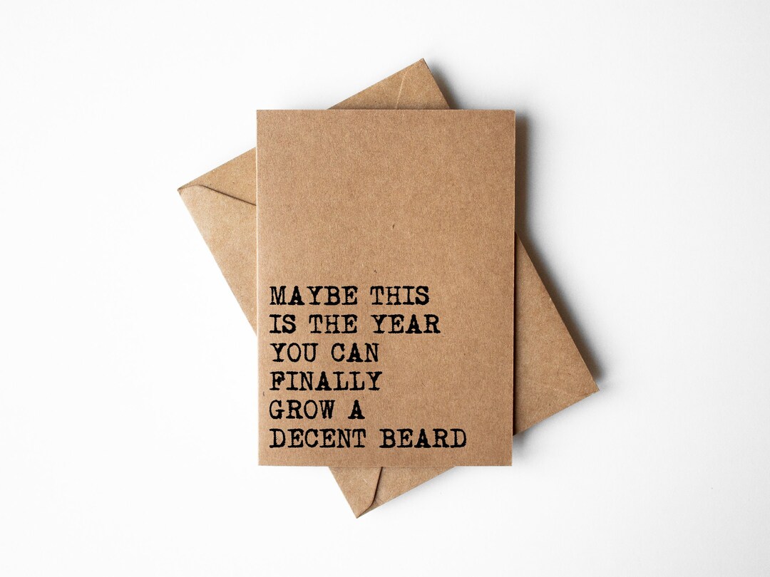 Funny Birthday Card for Him, Brother, Sibling Decent Beard - Etsy