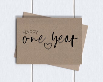 1st Anniversary Card One Year Anniversary Card One Year | Etsy