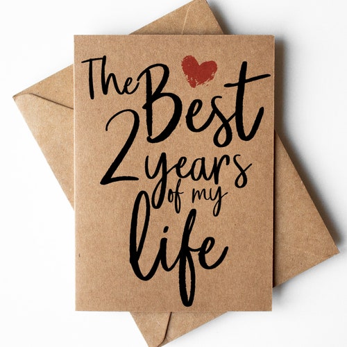 2nd Anniversary Card Two Year Anniversary Card the Best 2 - Etsy