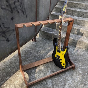 Electric Guitars Stand, Bass Guitar Stand, Stand for Electric Guitars, Hand Built Engraved Wood ...