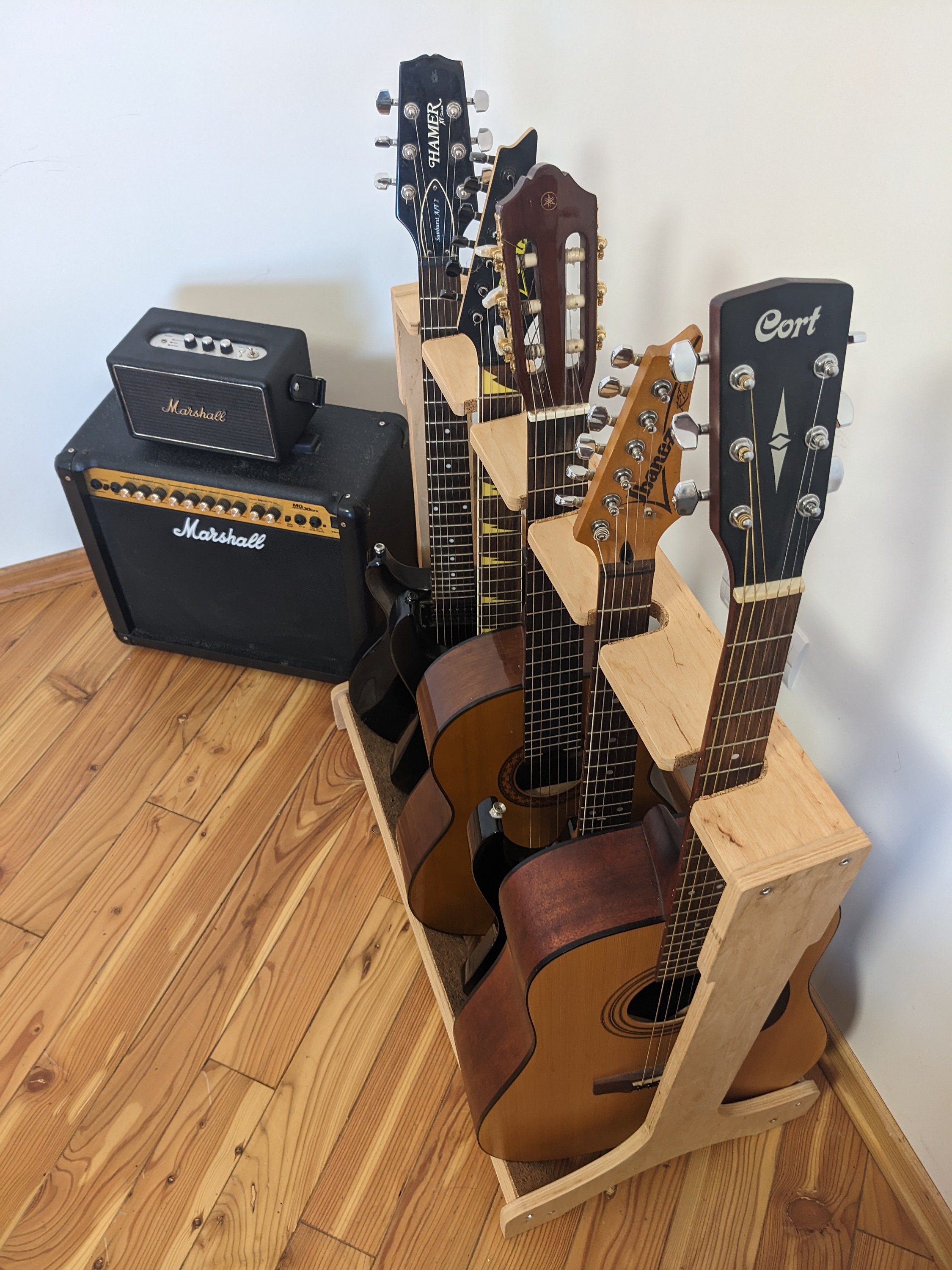 Acoustic Guitar Stand Hand Built Engraved Wood Guitar Stand - Etsy