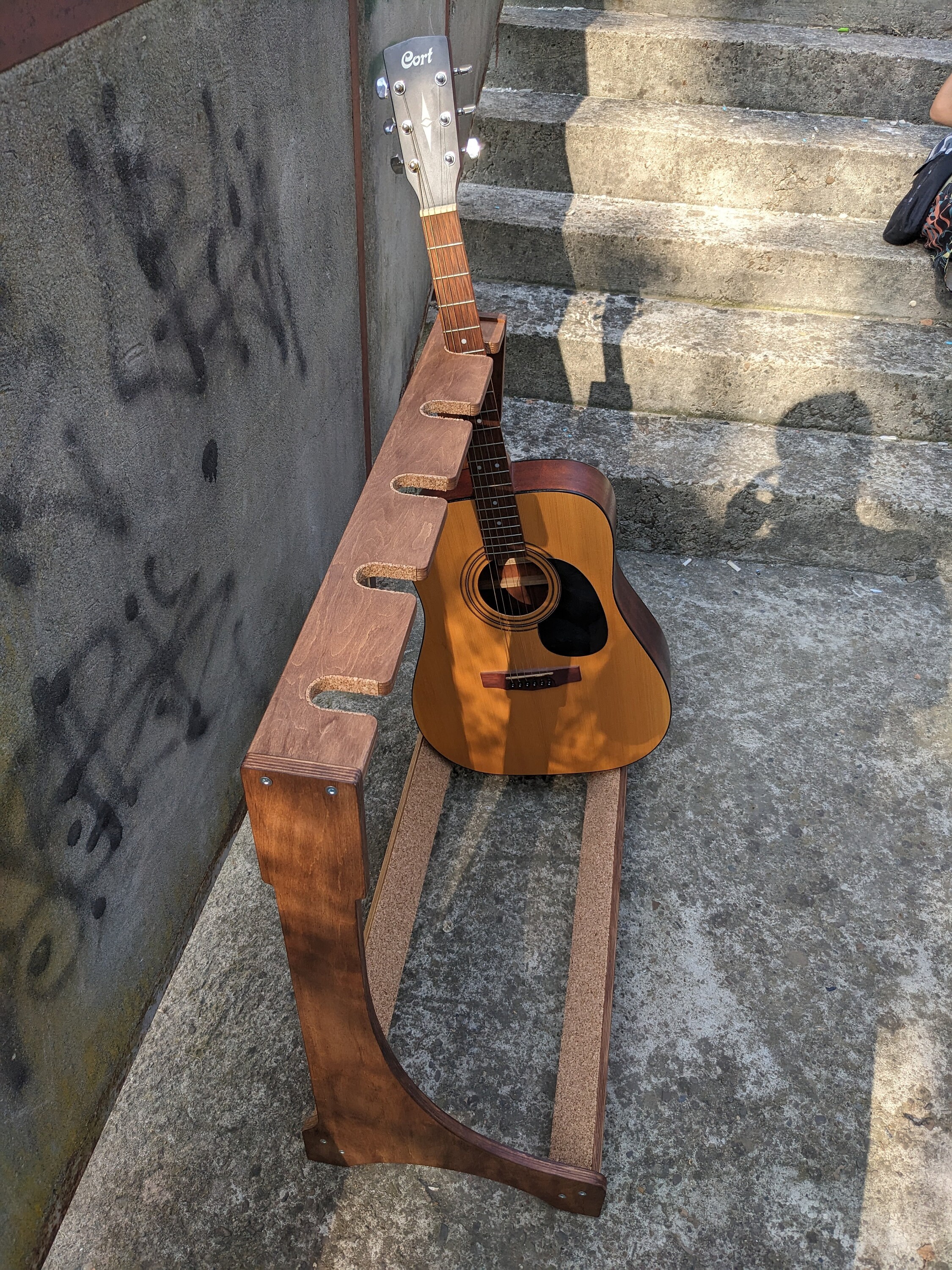 Acoustic Guitar Stand, Hand Built Engraved Wood Guitar Stand, Stand for ...