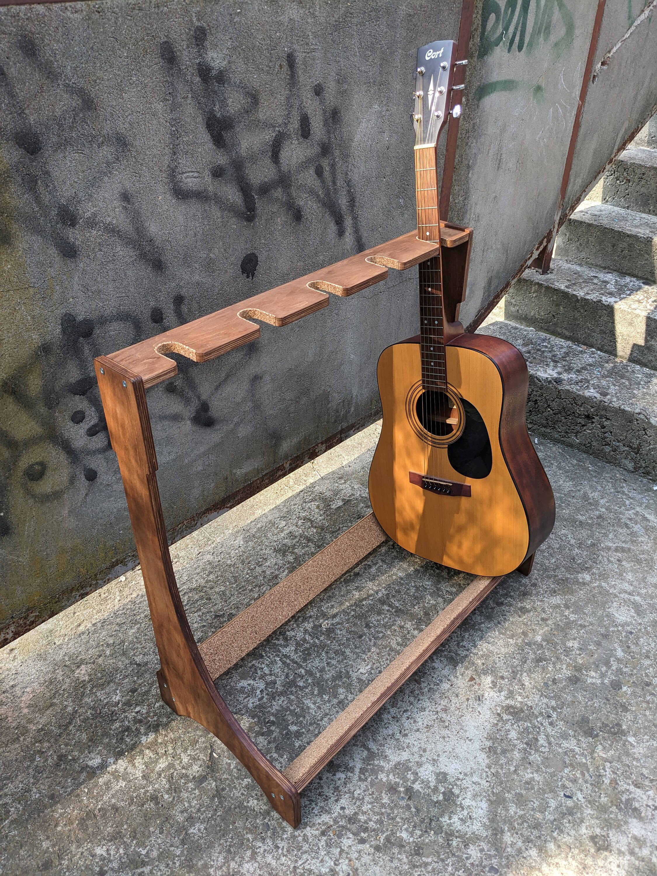Acoustic Guitar Stand, Hand Built Engraved Wood Guitar Stand, Stand for ...
