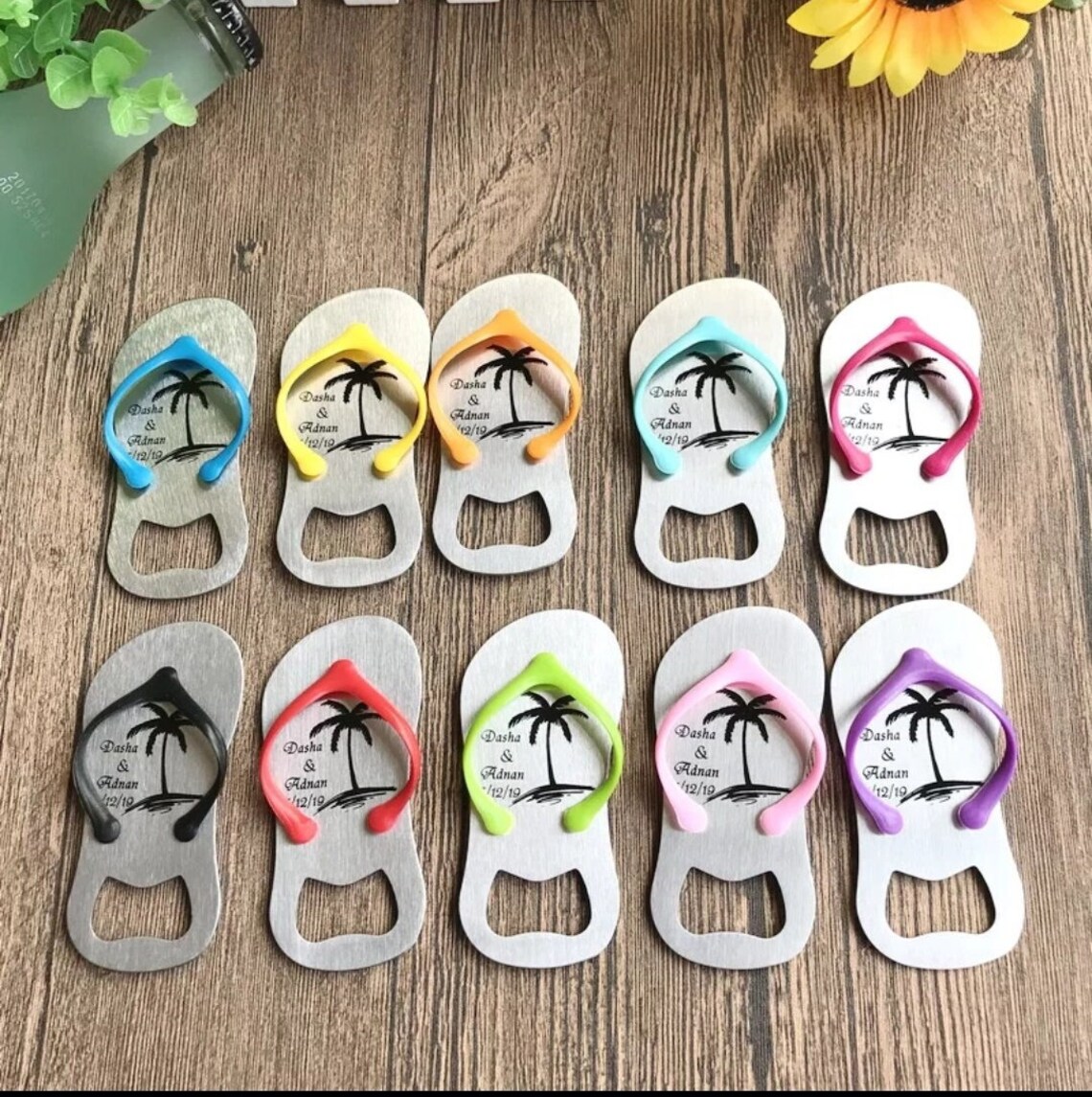 Personalised Flip Flop Bottle Opener Flip Flop Wedding - Etsy