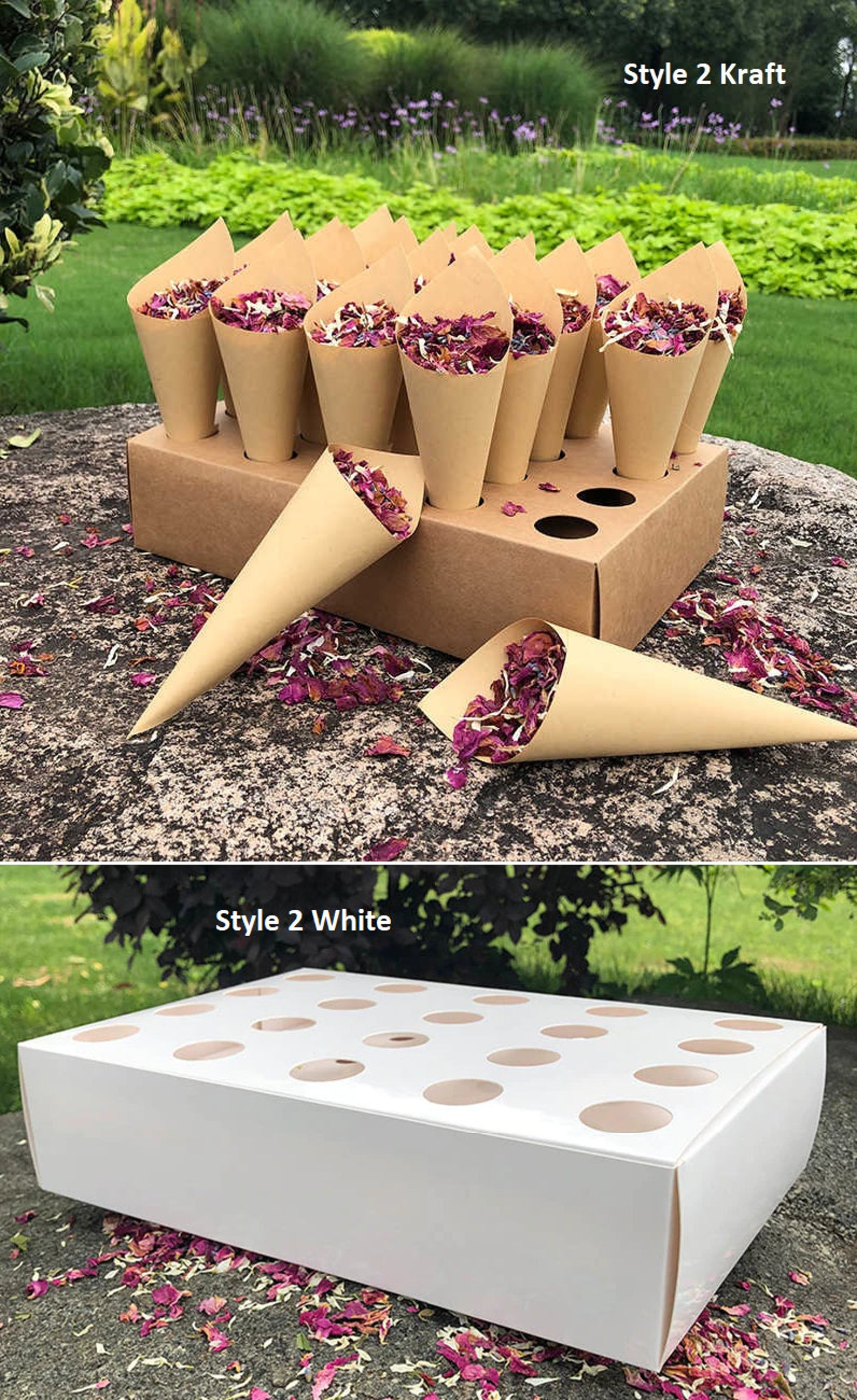 Wedding Confetti Cone Holder, Confetti Cone Tray, Set 30 Personalized ...