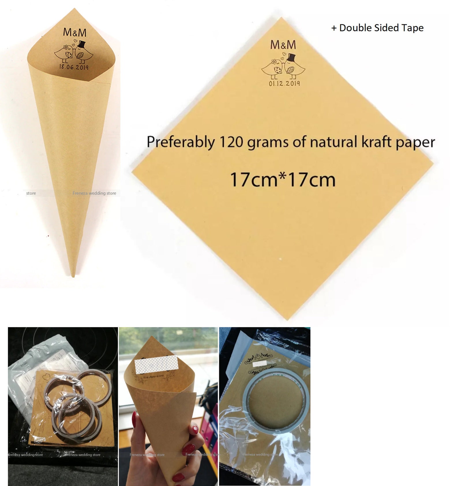 Wedding Confetti Cone Holder, Confetti Cone Tray, Set 30 Personalized ...