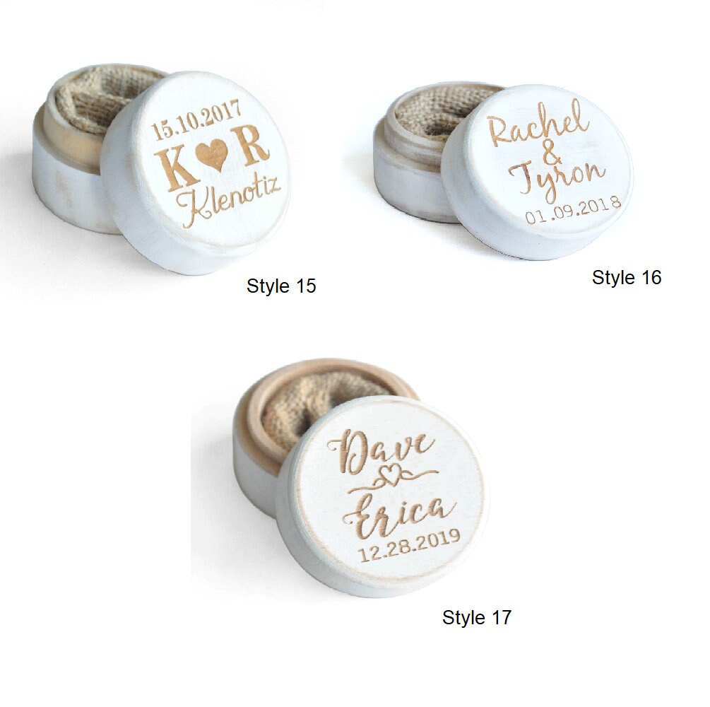 Engraved Wood Ring Box, Rustic Wedding Ring Holder - Etsy