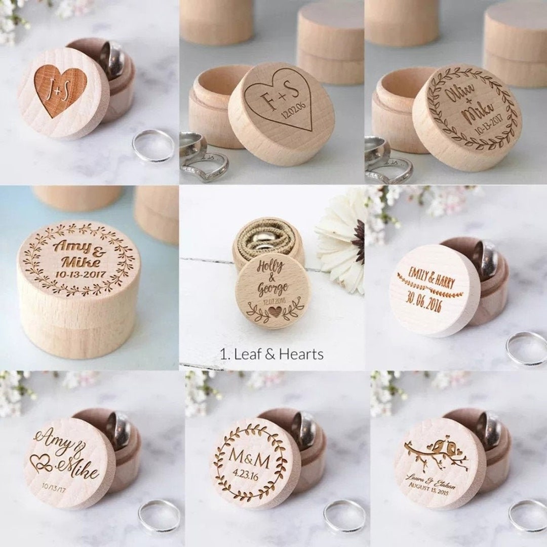 Ring Box Wedding, Ring Holder Wedding, Ring Box Wood Engraved ...