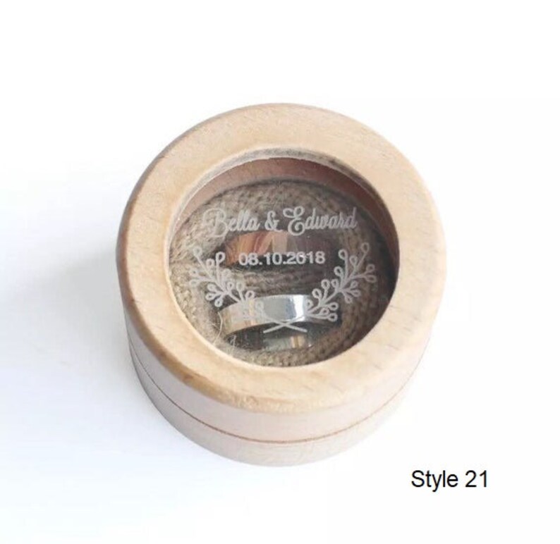 Ring Box Wedding Ring Holder Wedding Ring Box Wood Engraved - Etsy