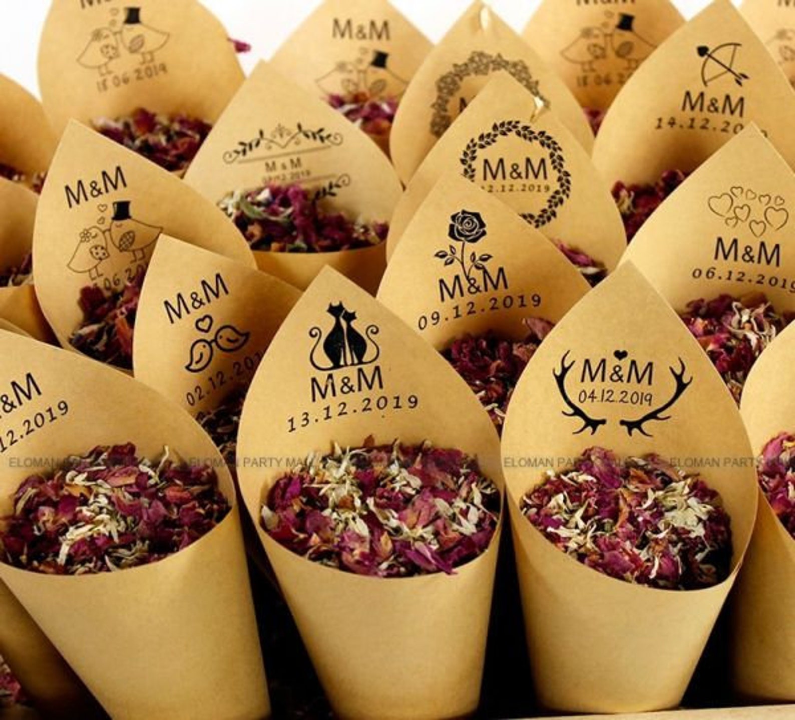 Wedding Confetti Cone Holder Confetti Cone Tray Set 30 | Etsy