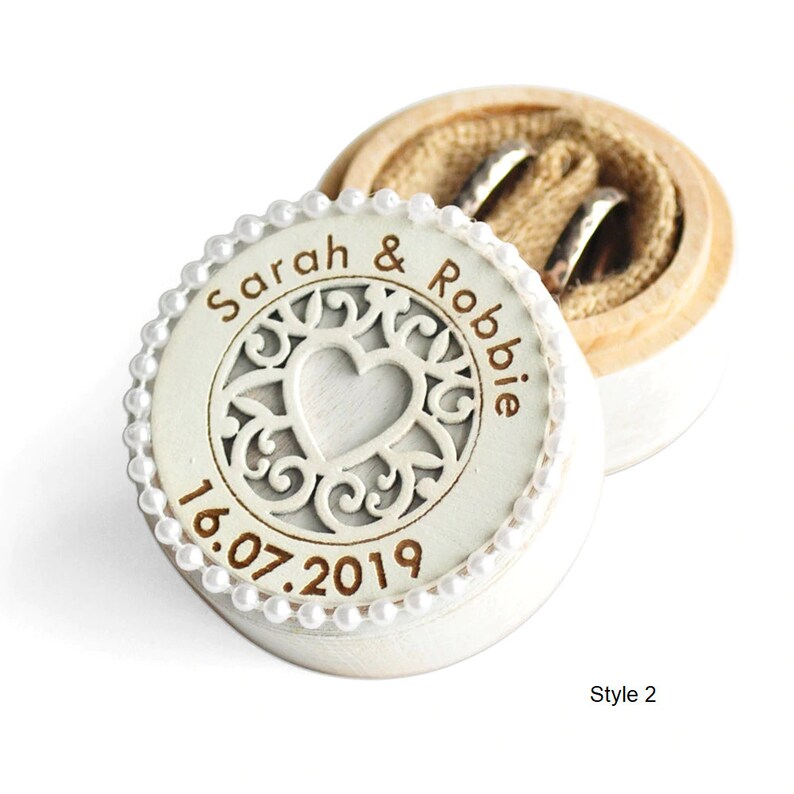 Ring Box Wedding Ring Holder Wedding Ring Box Wood Engraved - Etsy