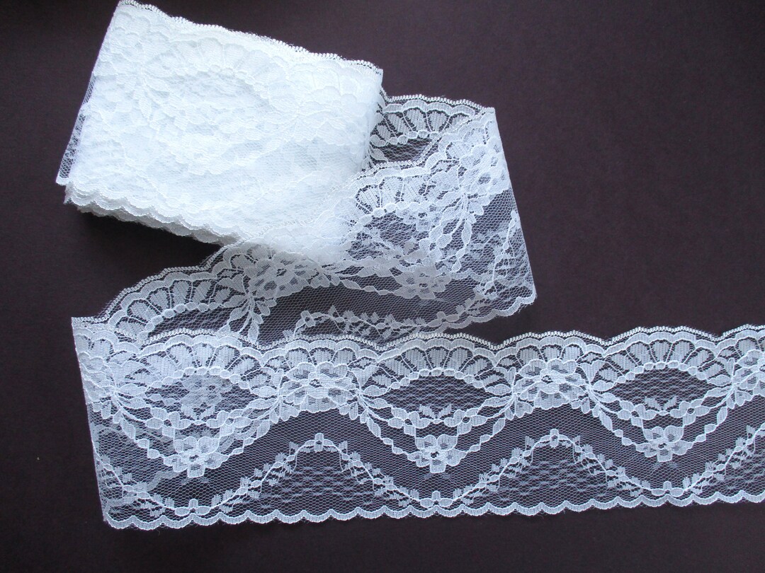 White Vintage Style Scalloped Lace Trim 3" Wide Decorative Lace Trim - Etsy