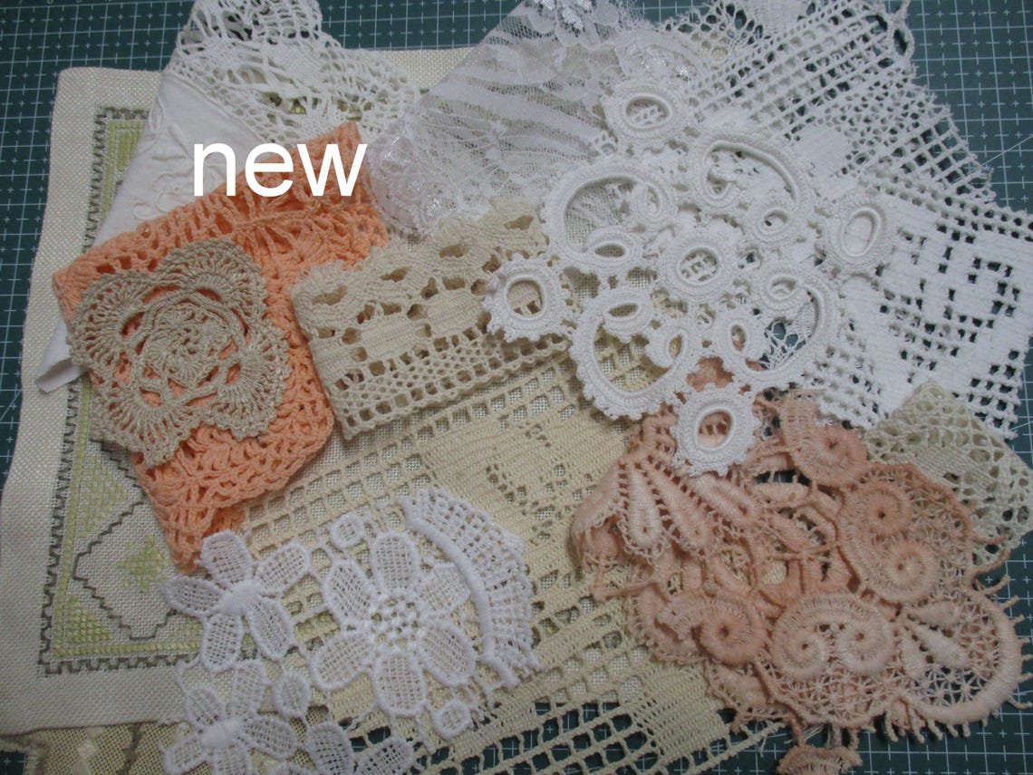 Vintage Lace Scraps Kit: Antique Lace Trims, Mixed Media Art - Etsy UK