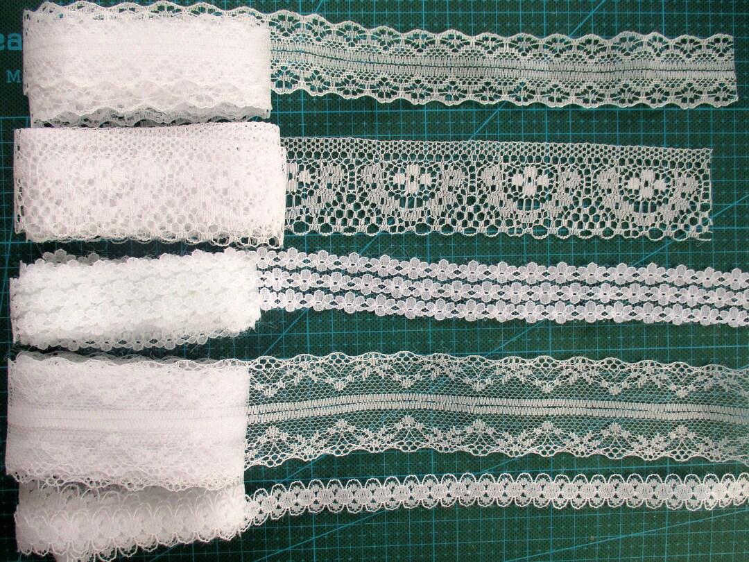 10 Meter White Lace Trim Kit, Lace Collection, Lace Ribbon Bundle, 5 ...