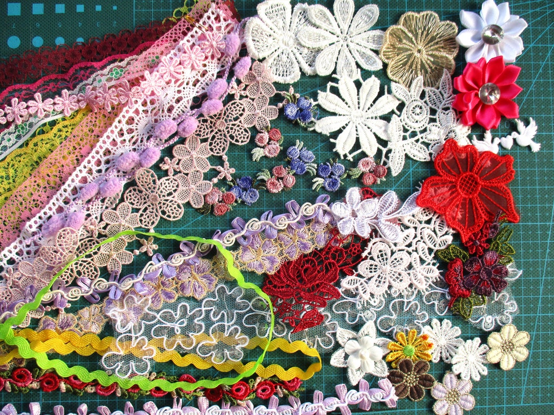 Lace Embellishment Pack, Inspiration Kit, Slow Sewing Kit, DIY 01 - Etsy