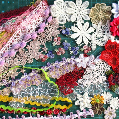 Lace Embellishment Pack Inspiration Kit Slow Sewing Kit DIY - Etsy