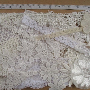 Large Vintage Lace Scraps Kit, Lace Snippets Inspiration Kit, Slow ...
