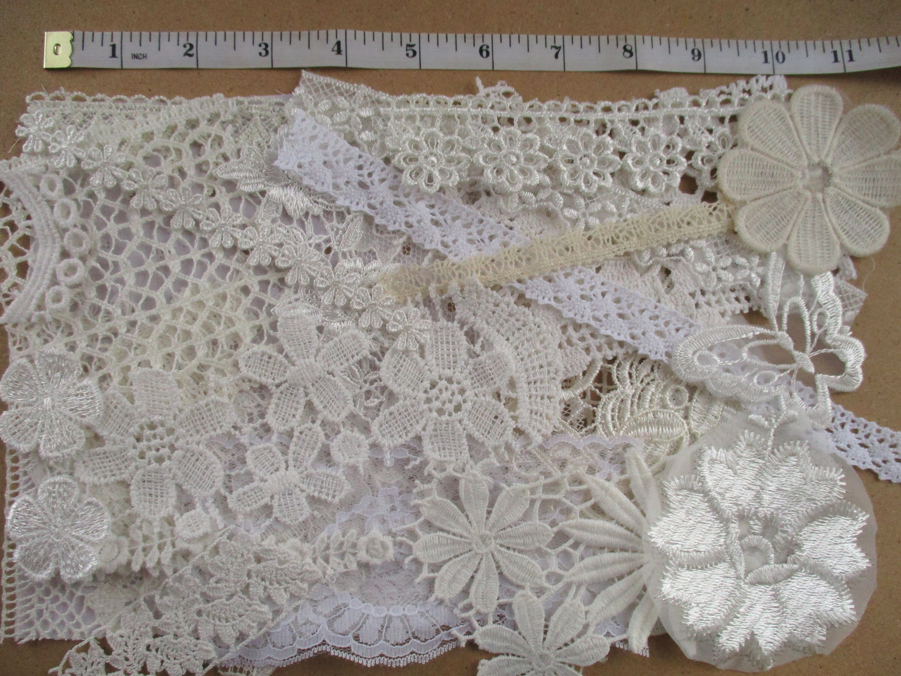 Large Vintage Lace Scraps Kit Lace Snippets Inspiration Kit - Etsy