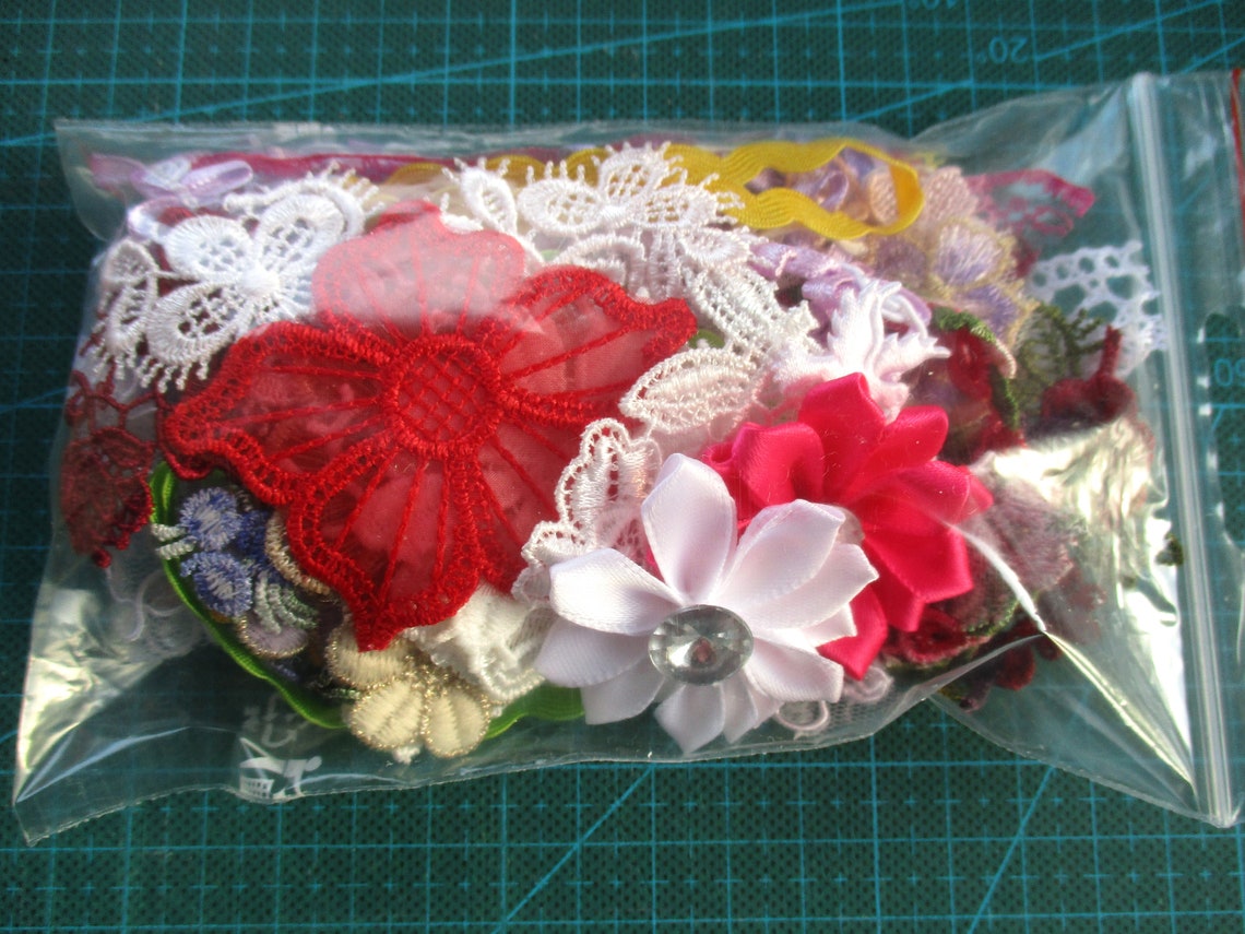 Lace Embellishment Pack Inspiration Kit Slow Sewing Kit DIY | Etsy