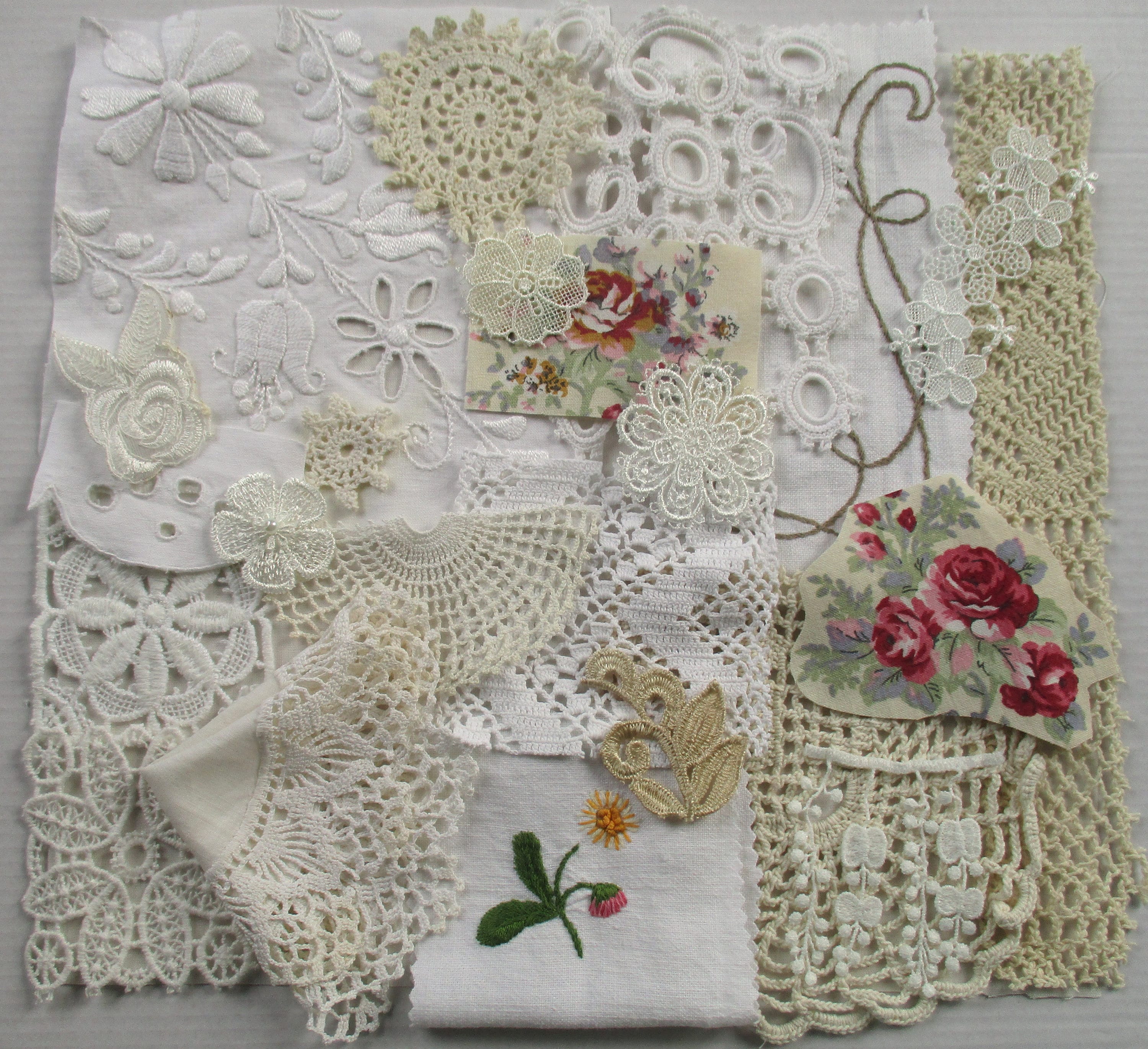 Vintage Lace Scraps Kit: 24 Neutral Snippets for Slow Stitching - Etsy UK