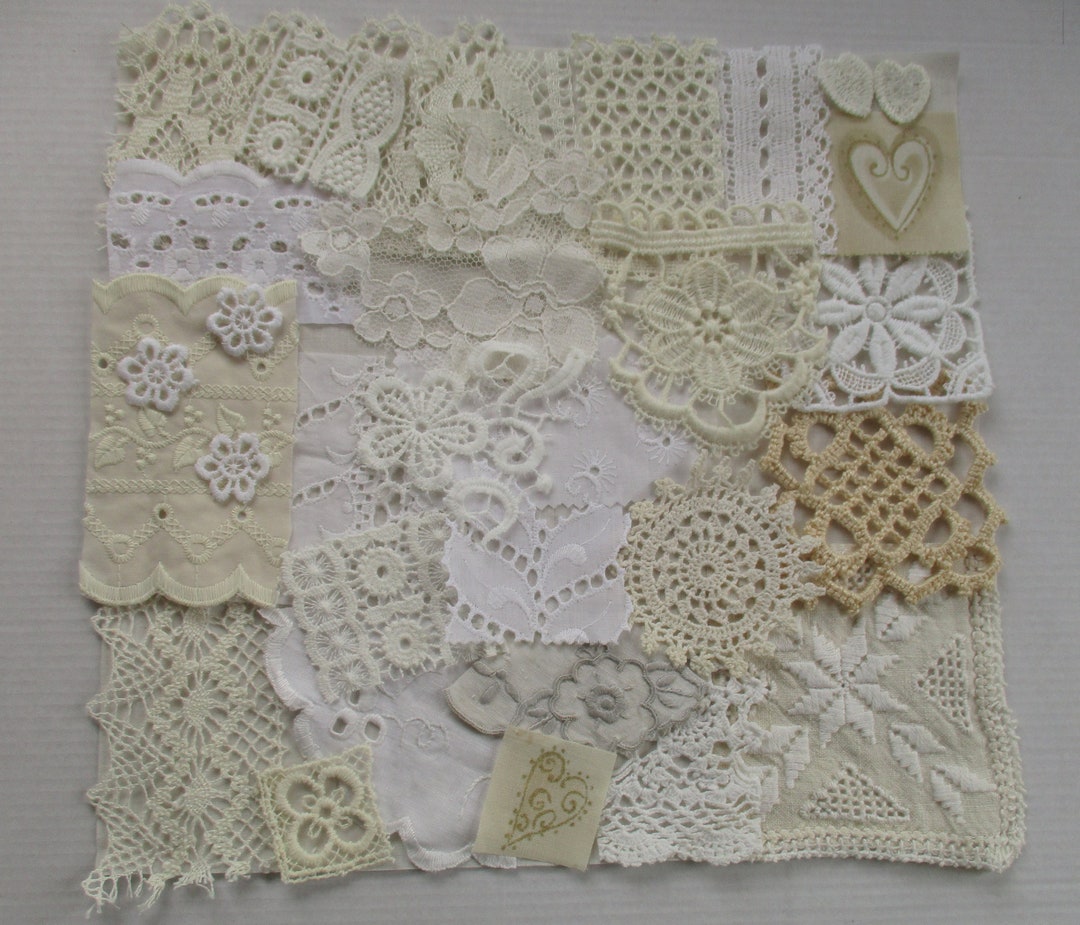 30 Pieces Vintage Lace Scraps Kit, Lace Snippets Inspiration Kit, Slow ...