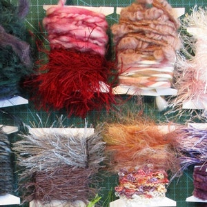 Textured Art Yarn Samples Random Novelty Fiber Art Yarn Grab Bag - Etsy