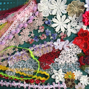 Lace Embellishment Pack, Inspiration Kit, Slow Sewing Kit, DIY 01 - Etsy