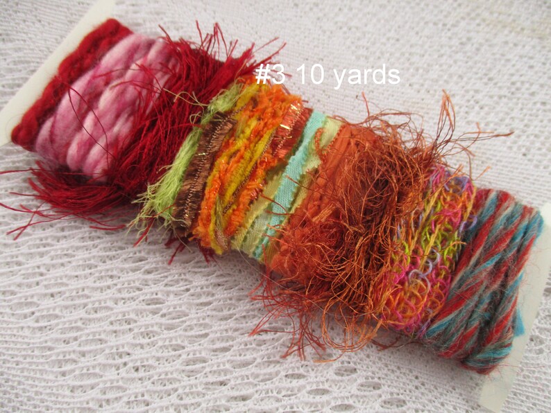 Art Yarn Bundle Various Weaving Fiber Sample Pack Fiber Art - Etsy