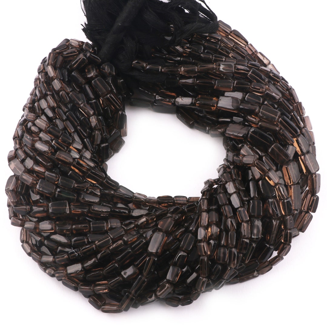 Smoky Quartz Rectangle Gemstone Beads, Dark Brown Stones, 7-9mm ...