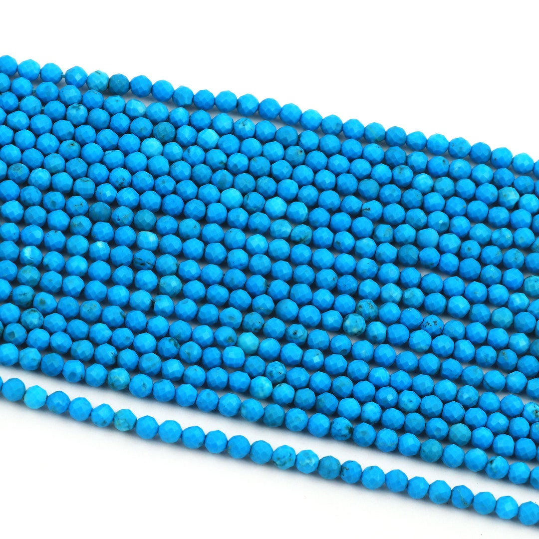 AAA Quality Turquoise 3mm Faceted Rondelle Beads, Turquoise Faceted ...