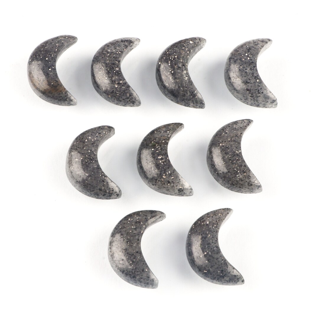 1 Piece Gray Moonstone Half Moon Shape, Crescent Moon AAA Quality, 18 ...