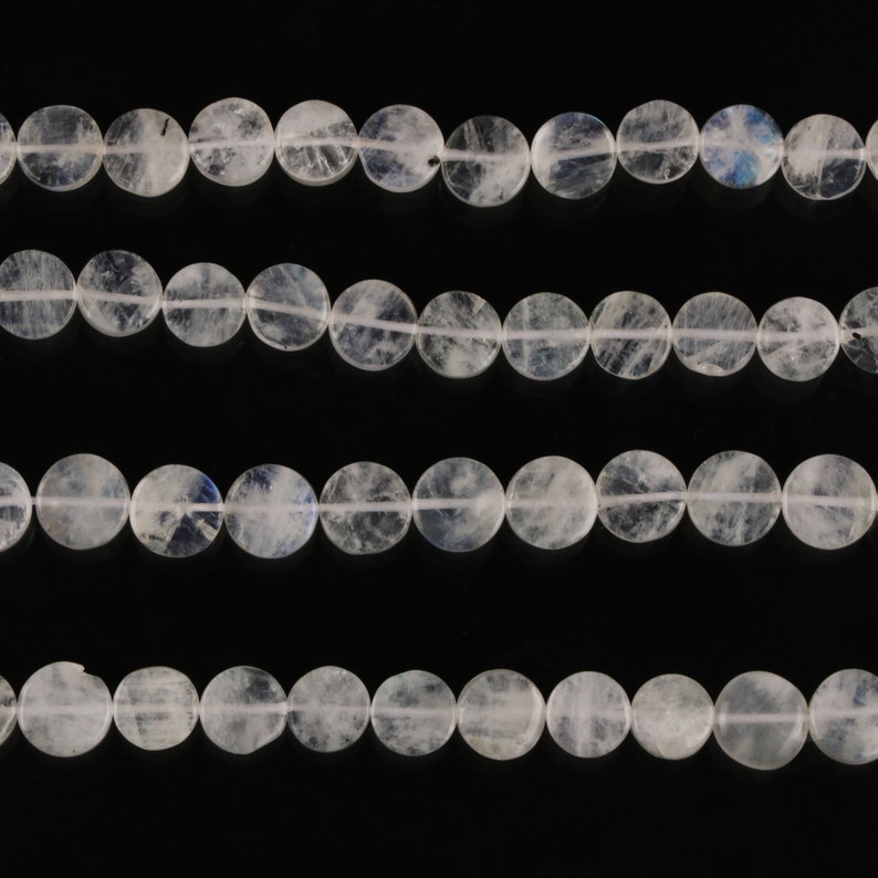 Natural Blue Fire Rainbow Moonstone Coin Beads 6-9mm13 - Etsy