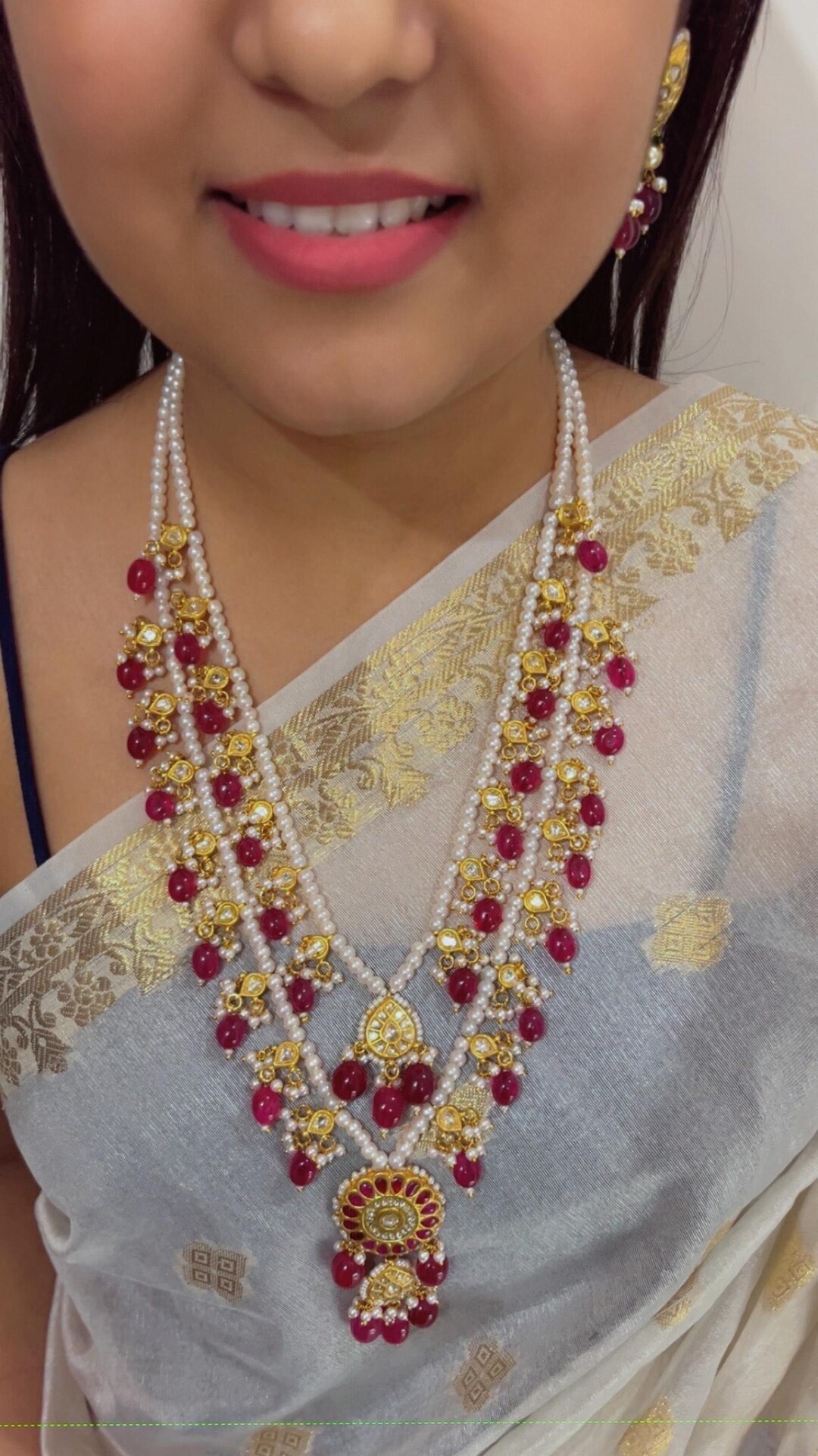 22K Gold Diamond Polki Rani Haar | Handmade Indian Bridal Necklace - Etsy