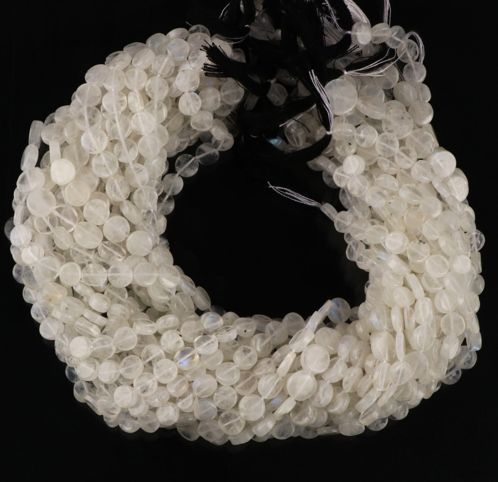 Natural Blue Fire Rainbow Moonstone Coin Beads 6-9mm13 - Etsy