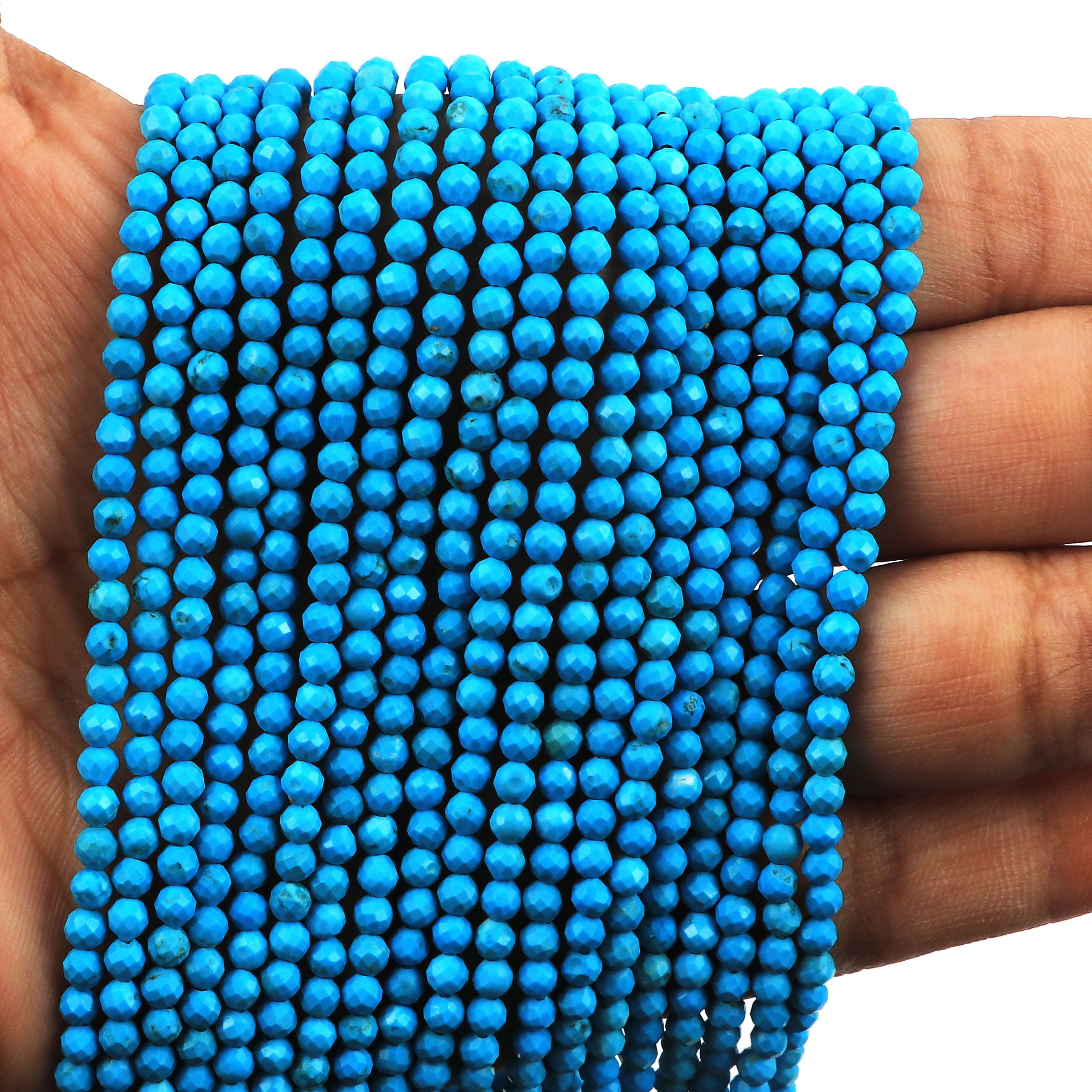 AAA Quality Turquoise 3mm Faceted Rondelle Beads Turquoise | Etsy