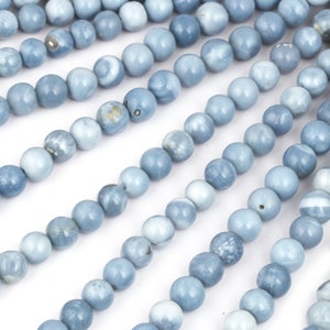 Natural Blue Oregon Opal Smooth Round Shape Beads ,7-8 Mm Beautiful ...